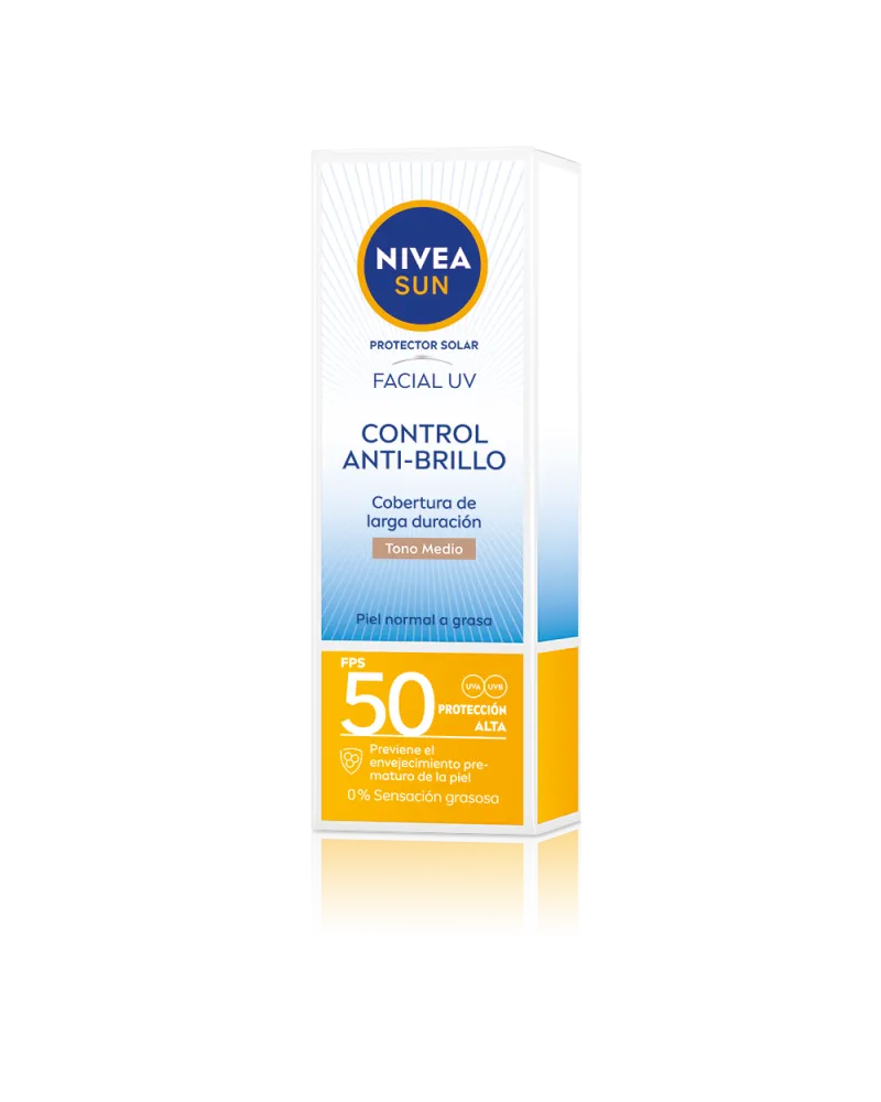 NIVEA - Sun Control Anti-brillo Protector Solar Facial Fps50 Tono Medio ...